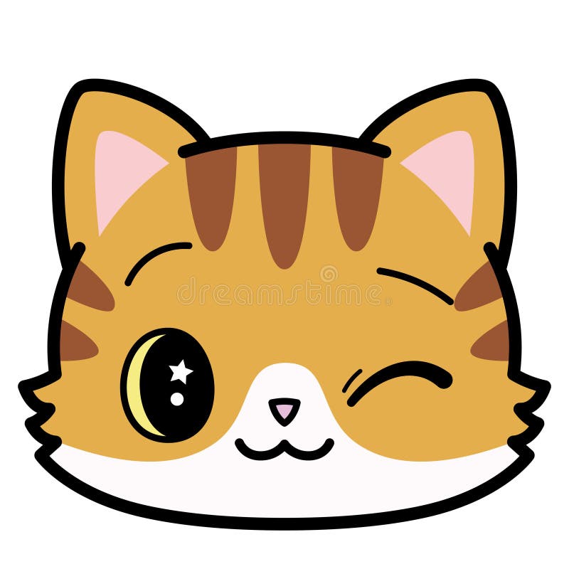 Isolated Cute Cat Emoji Winking Stock Vector - Illustration of icon ...