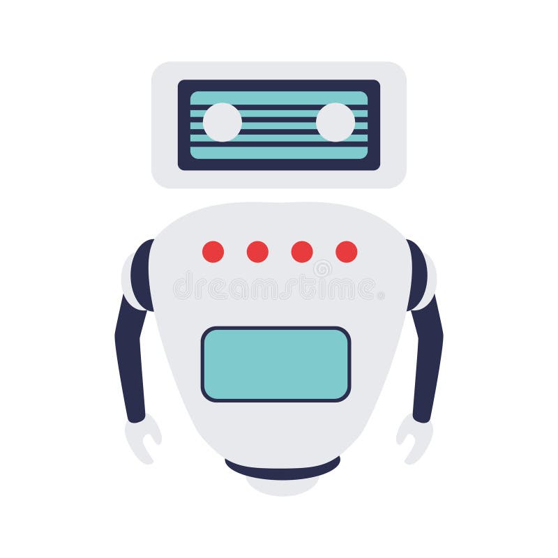 Isolated Cute Colored Robot Character Vector Stock Vector
