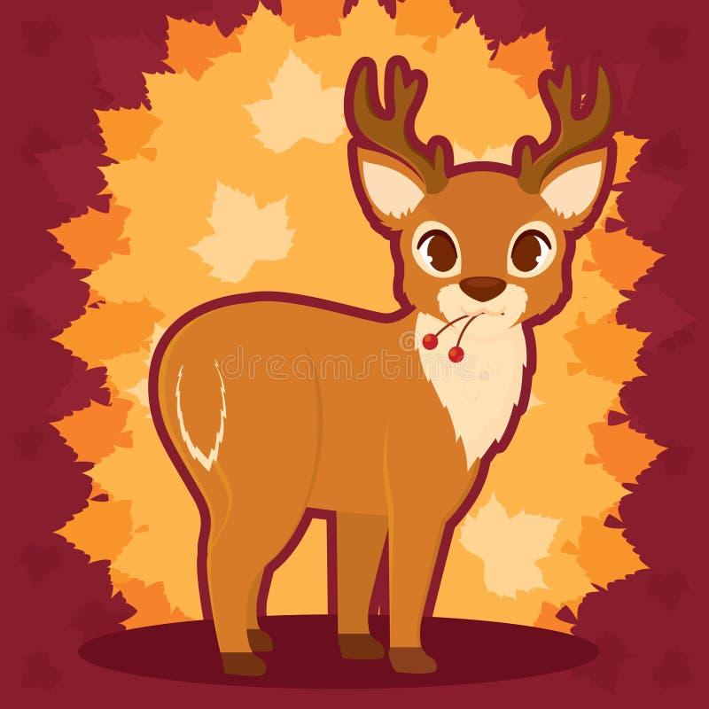 Isolated Cute Deer Autumn Animal Character Vector Stock Vector ...