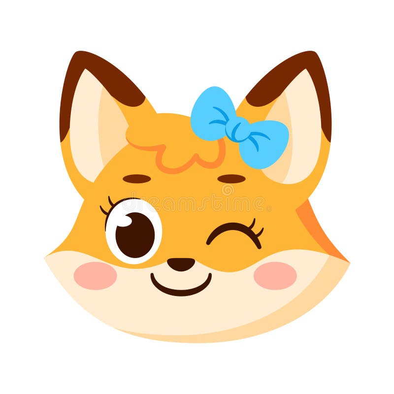 Isolated Cute Fox Avatar Character Vector Stock Vector - Illustration ...