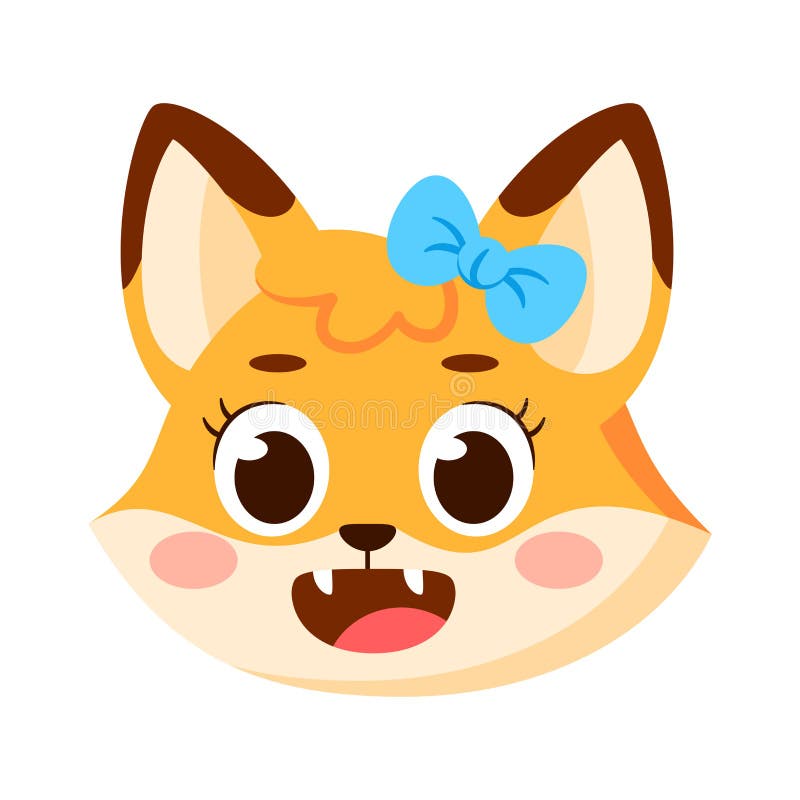Isolated Cute Fox Avatar Character Vector Stock Vector - Illustration ...