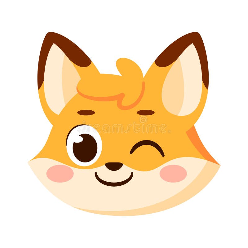 Isolated Cute Fox Avatar Character Vector Stock Vector - Illustration ...
