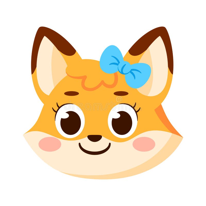 Isolated Cute Fox Avatar Character Vector Stock Illustration ...
