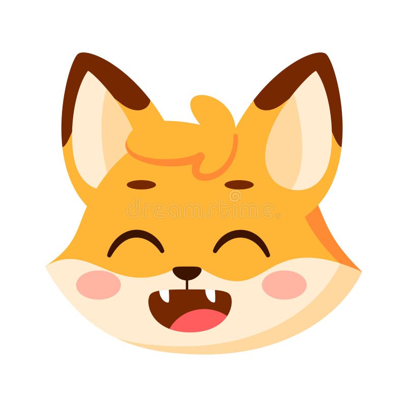 Isolated Cute Fox Avatar Character Vector Stock Illustration ...