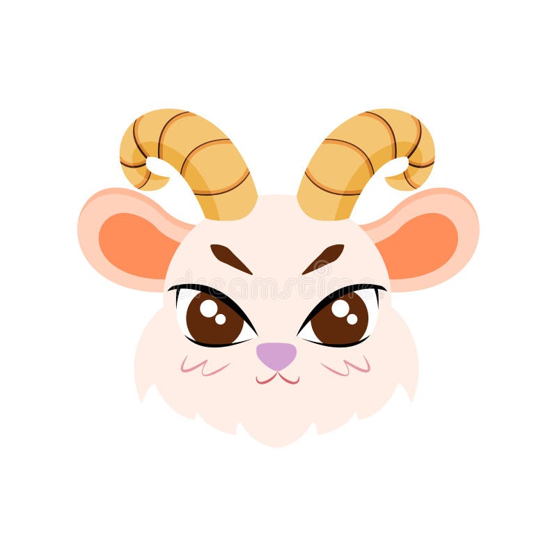 Isolated Cute Goat Avatar Zodiac Sign Vector Stock Vector ...