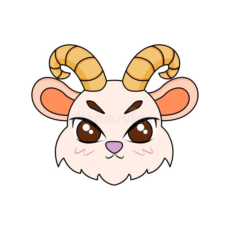 Isolated Cute Goat Avatar Zodiac Sign Vector Stock Vector ...