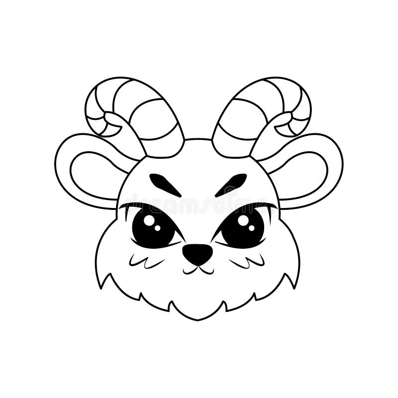 Isolated Cute Goat Avatar Zodiac Sign Vector Stock Vector ...