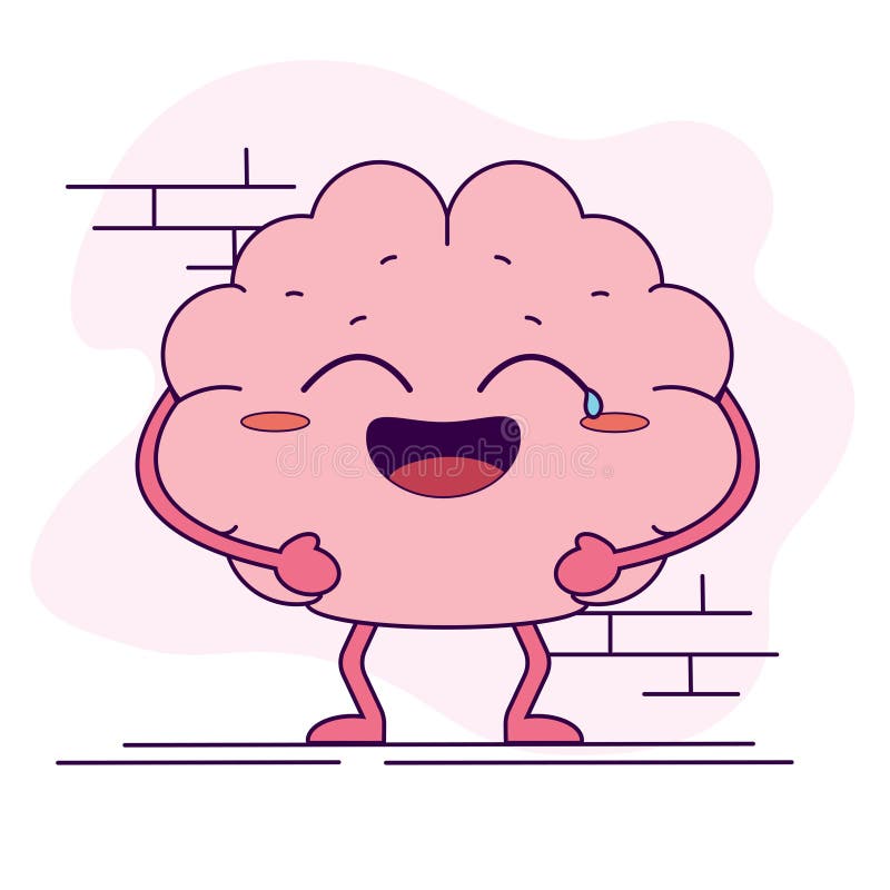 Isolated Cute Happy Brain Cartoon Character Vector Stock Vector ...