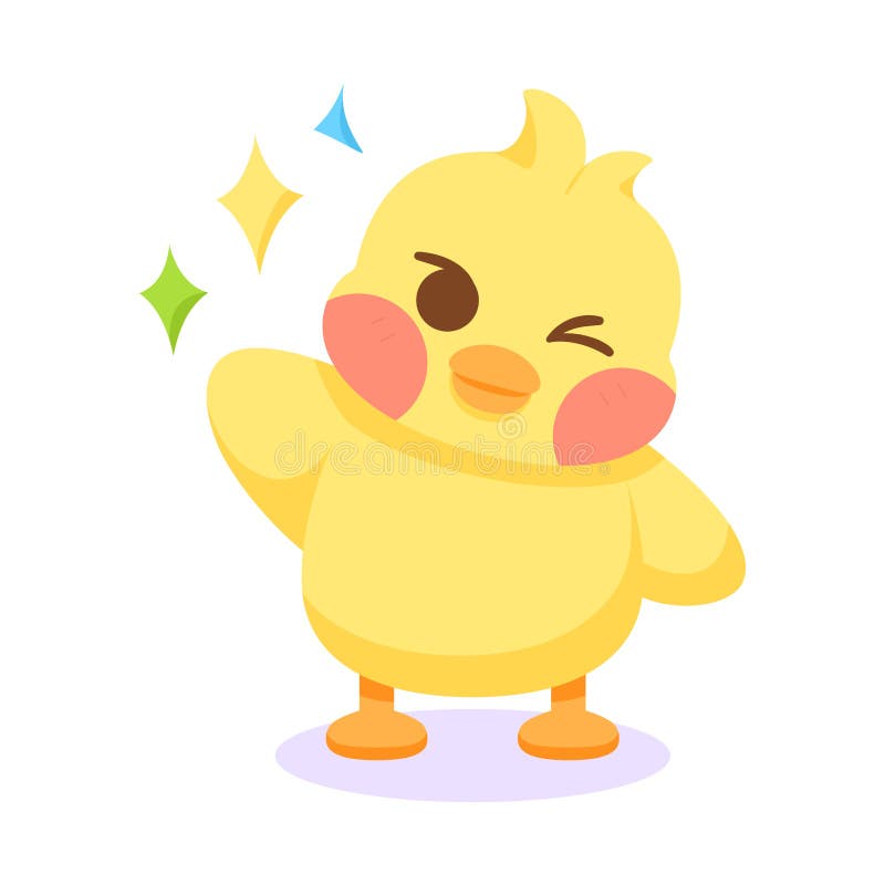 Isolated Cute Happy Chick Cartoon Character Vector Stock Vector ...
