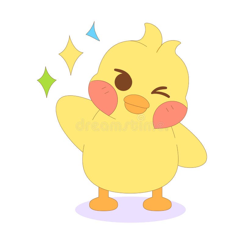 Isolated Cute Happy Chick Cartoon Character Vector Stock Vector ...