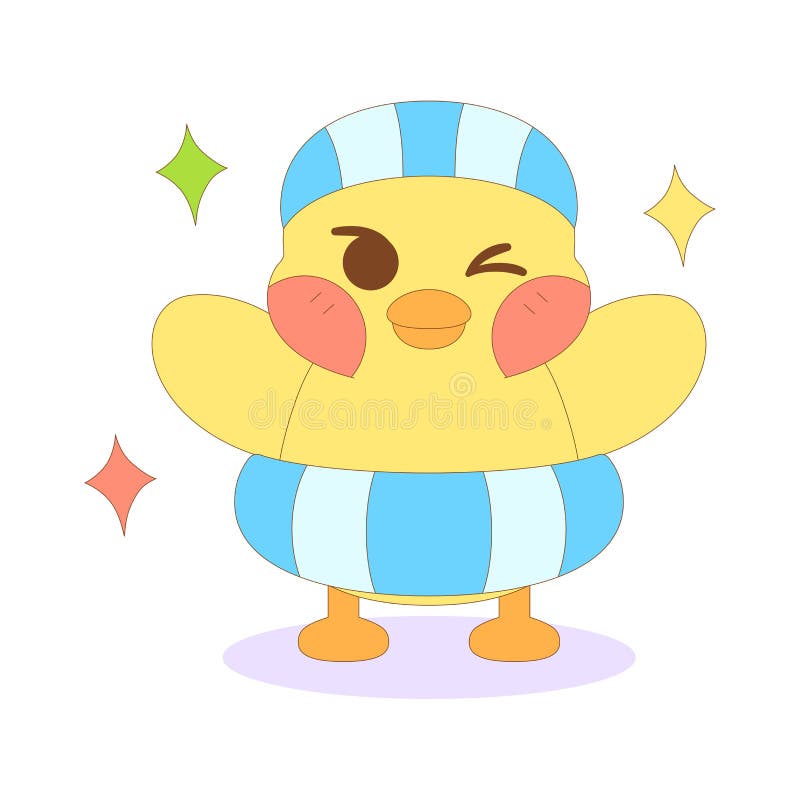 Isolated Cute Happy Chick Cartoon Character Vector Stock Vector ...