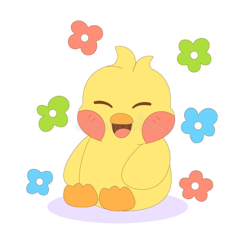 Isolated Cute Happy Chick Cartoon Character Vector Stock Vector ...