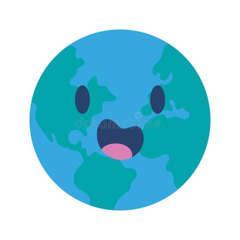 Isolated Cute Happy Planet Earth Character Vector Stock Vector ...