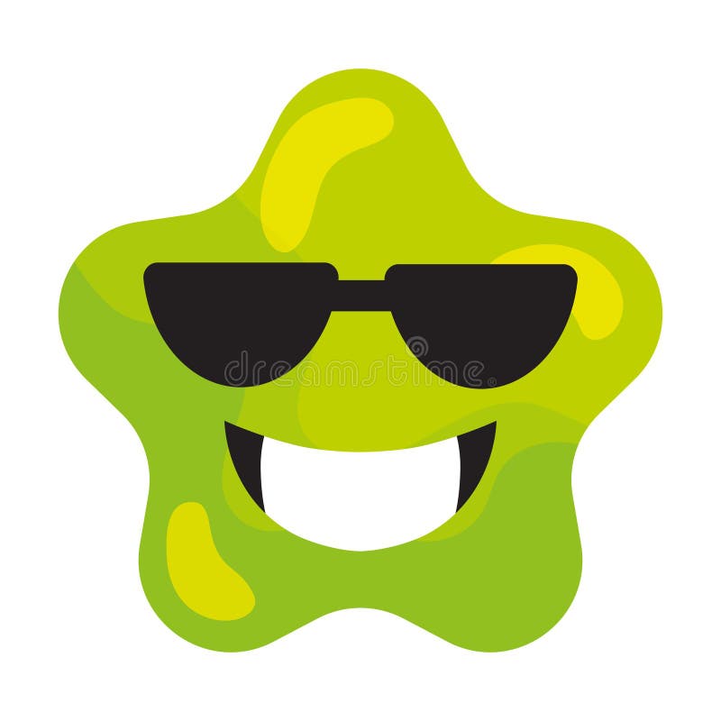 Isolated Cute Happy Star Shape with Sunglasses Vector Stock Vector ...