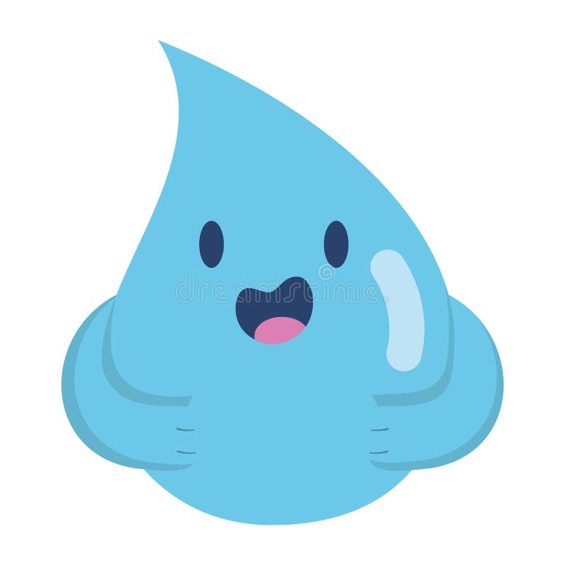 Isolated Cute Happy Water Drop Character Vector Stock Vector ...