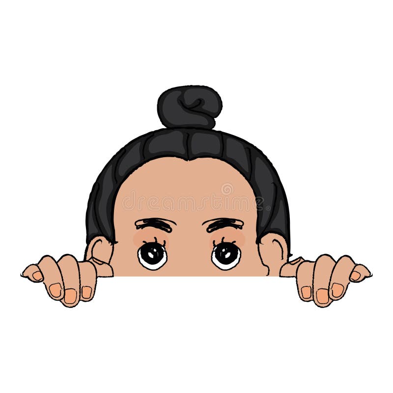 Isolated Cute Hiding Female Avatar Character Vector Stock Vector ...