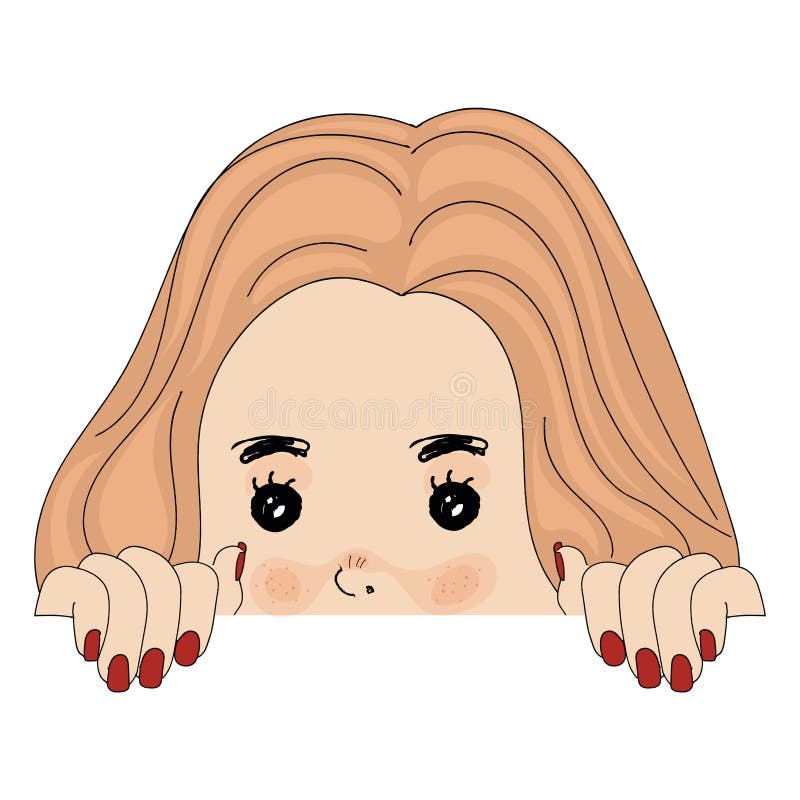 Isolated Cute Hiding Female Avatar Character Vector Stock Vector ...