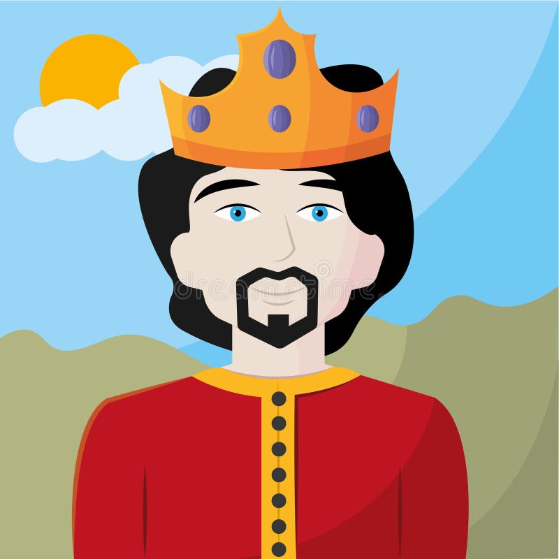 Isolated Cute King Avatar with Crown Vector Stock Vector - Illustration ...