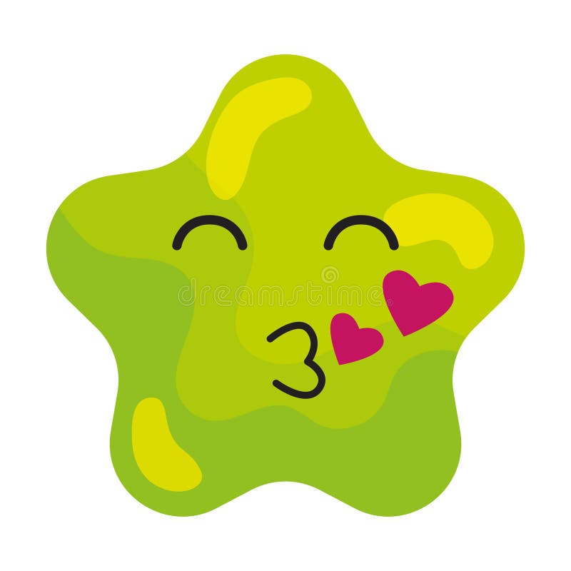 Isolated Cute Kissing Star Shape Emoji Vector Stock Vector ...