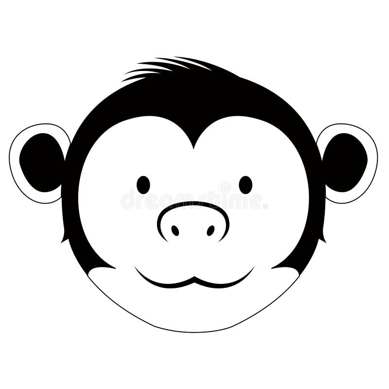 Isolated Cute Monkey Avatar Stock Vector - Illustration of cute, happy ...