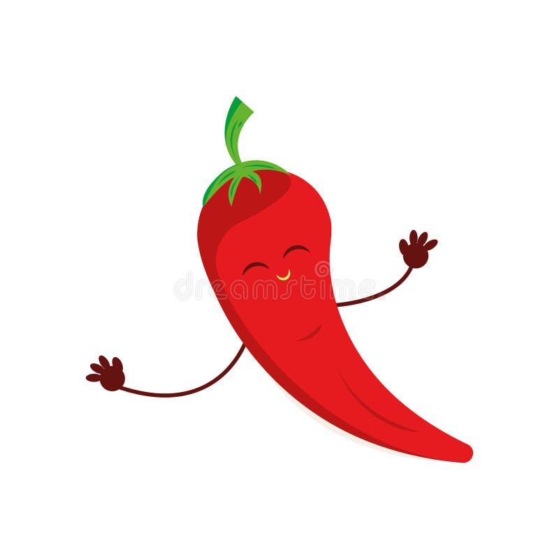 Isolated Cute Pepper Cartoon Character Vector Stock Vector ...