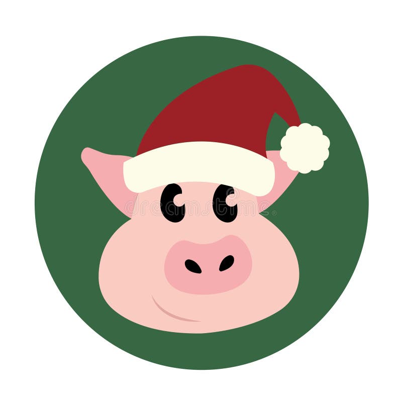 Isolated Cute Pig Avatar with Winter Hat Icon Stock Vector ...