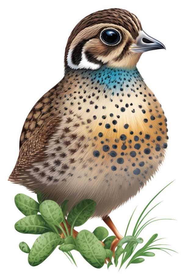 Cute Quail with Closed Eyes in Pink Dress Stock Vector - Illustration ...