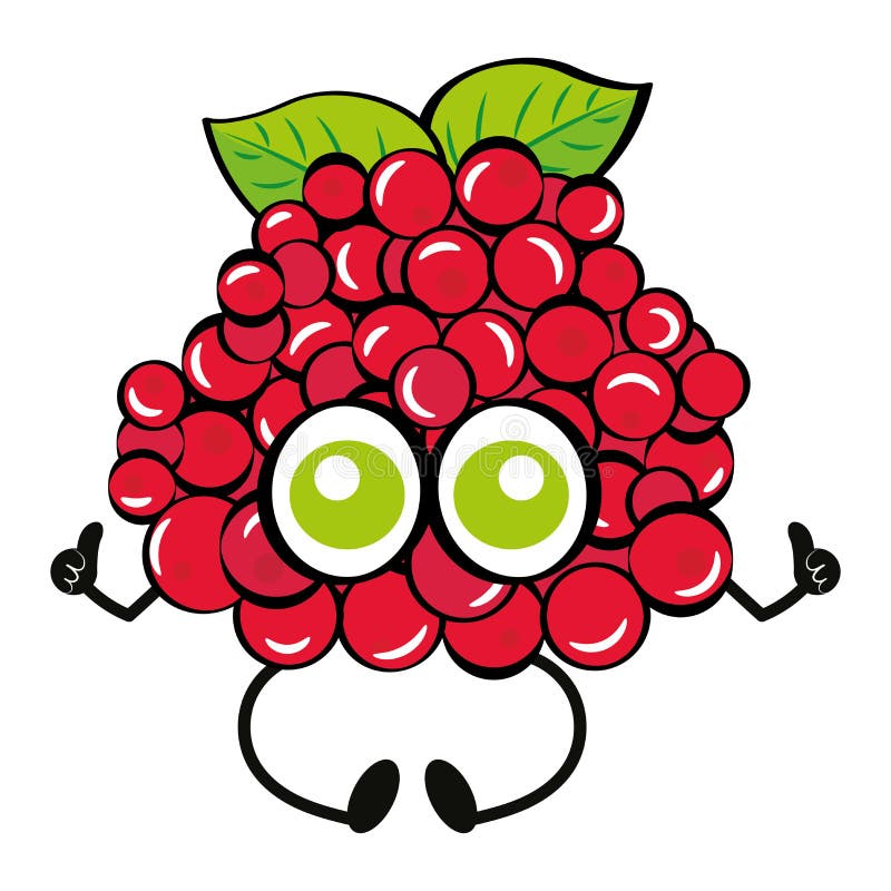 Isolated Cute Raspberry Cartoon Character Vector Stock Vector ...