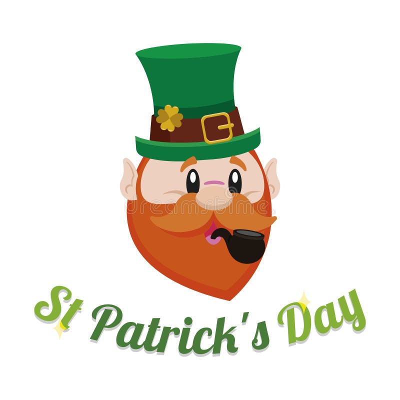 Isolated Cute Saint Patrick Day Elf Cartoon Vector Stock Vector ...