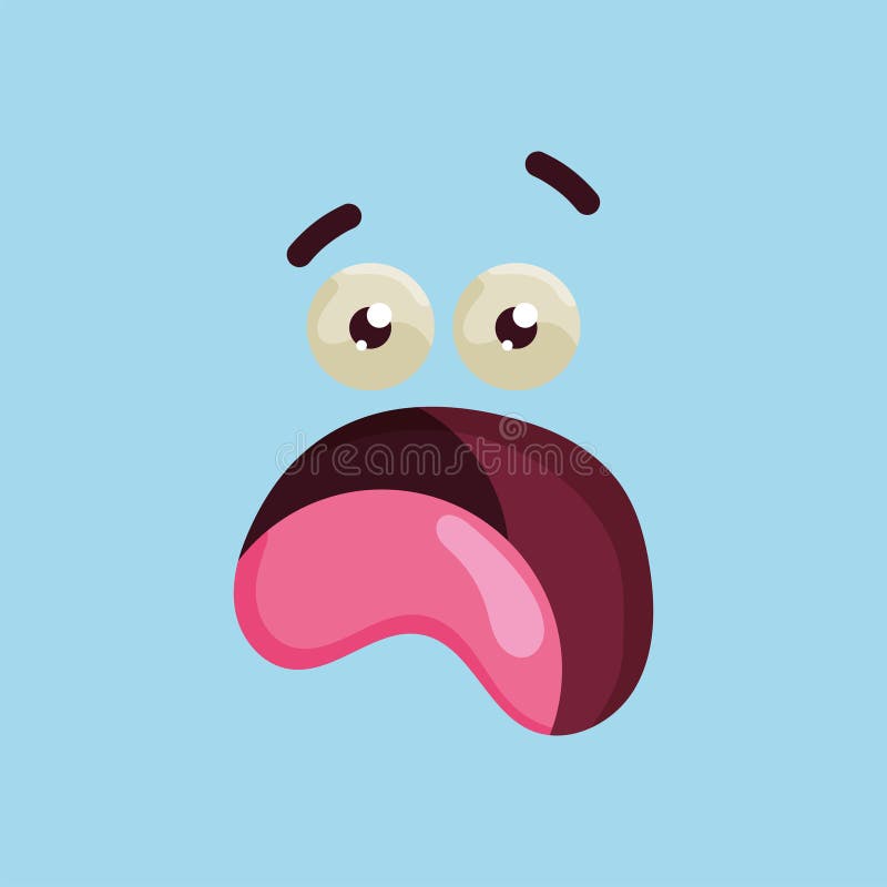 Isolated Cute Scared Facial Expression Vector Stock Vector ...