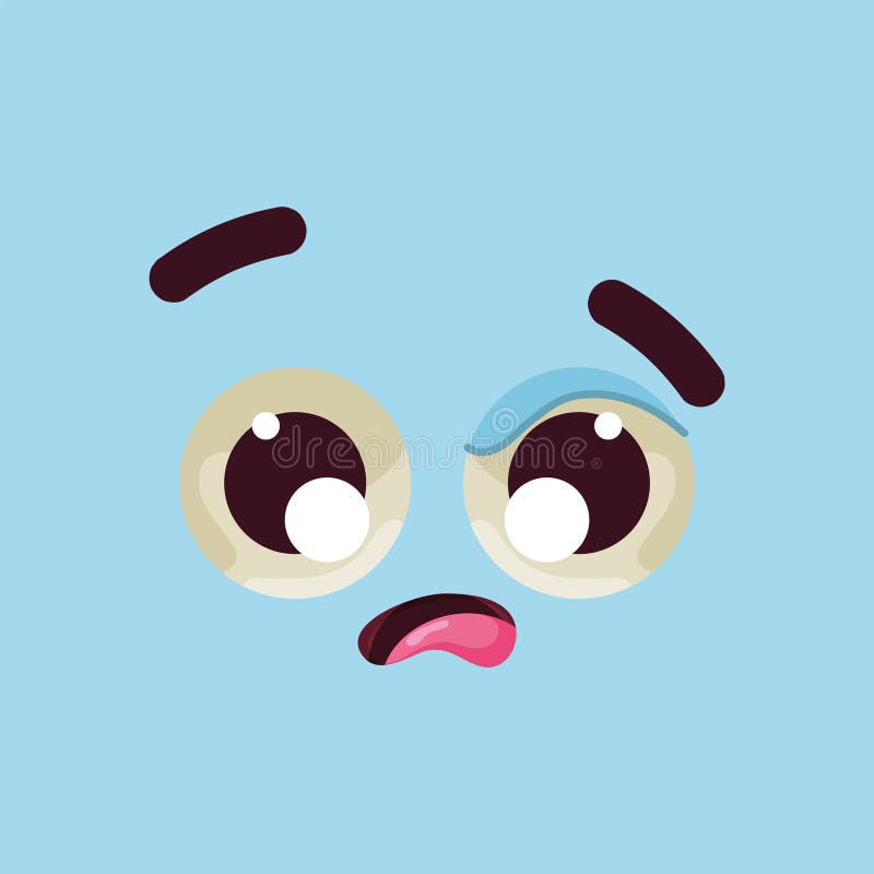 Isolated Cute in Shock Facial Expression Vector Stock Vector ...