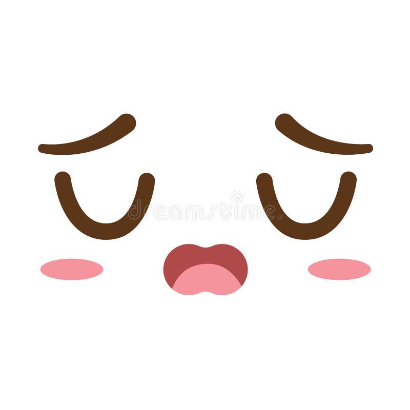 Isolated Cute Sigh Facial Expression Vector Stock Vector - Illustration ...