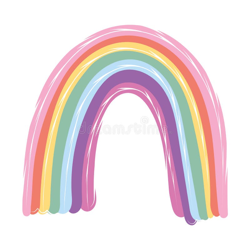 Isolated Cute Sticker of a Rainbow Icon Vector Stock Vector ...