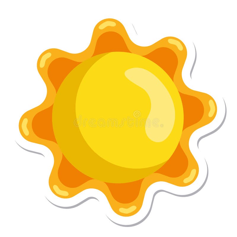Isolated Cute Sun Sticker Icon Vector Stock Vector - Illustration of ...