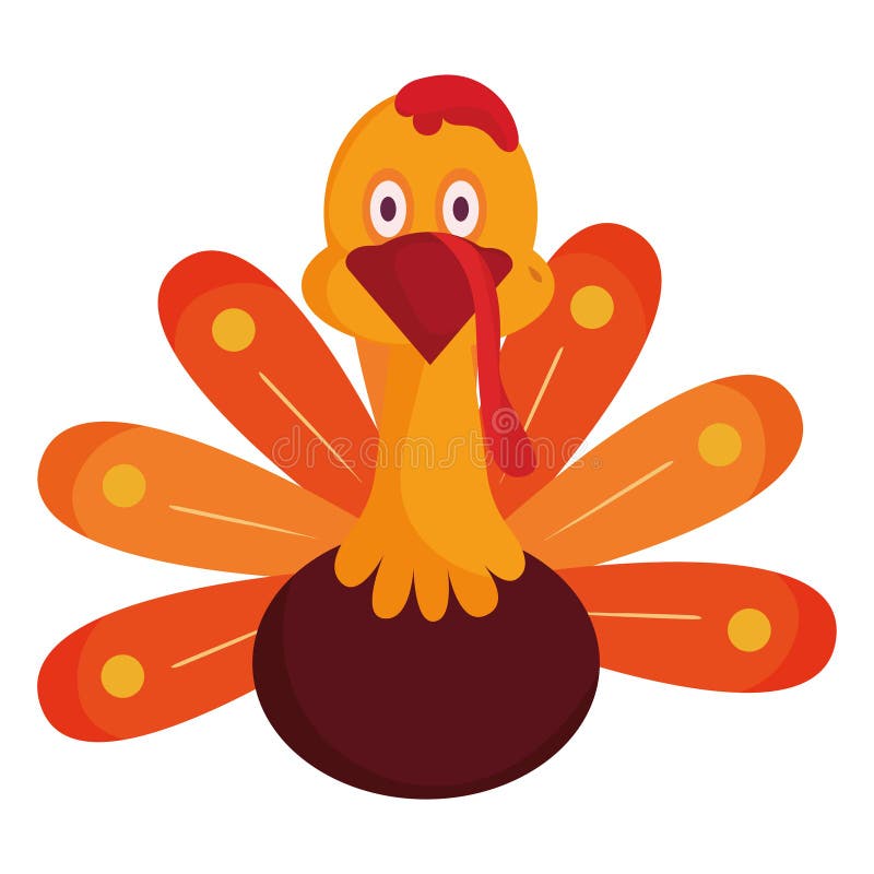 Isolated Cute Turkey Bird Character Vector Stock Vector - Illustration ...