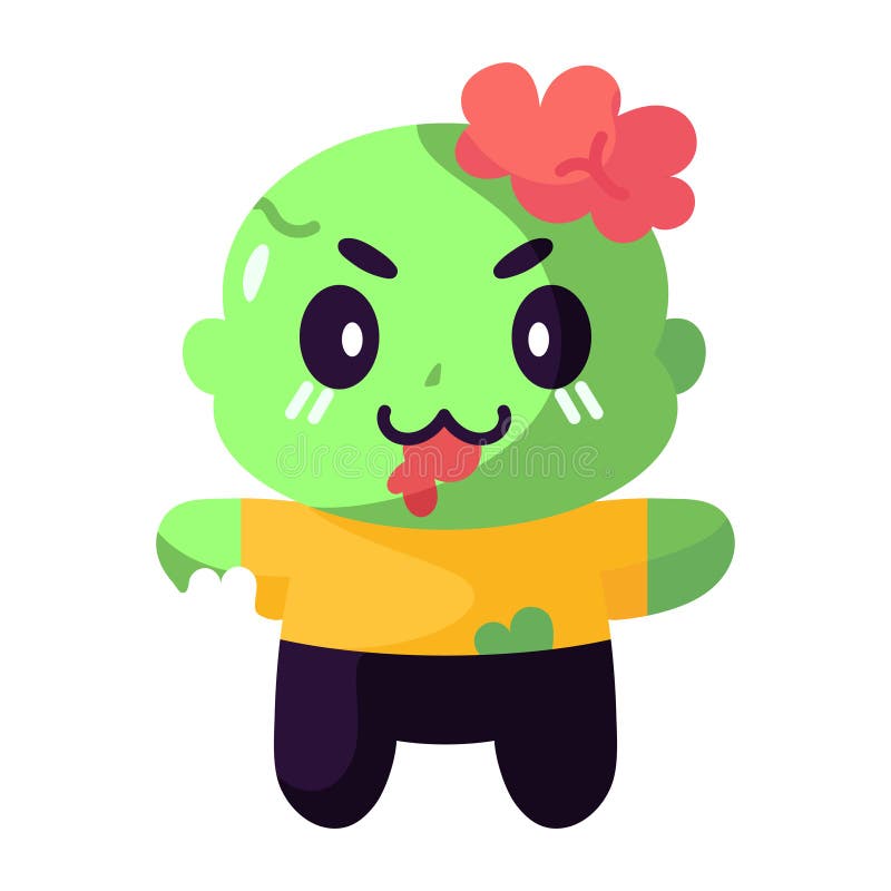 Isolated Cute Zombie Kawaii Stock Vector - Illustration of isolated ...