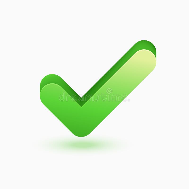Isolated 3d Checkmark Tick Sign with Shiny Effect Stock Vector ...