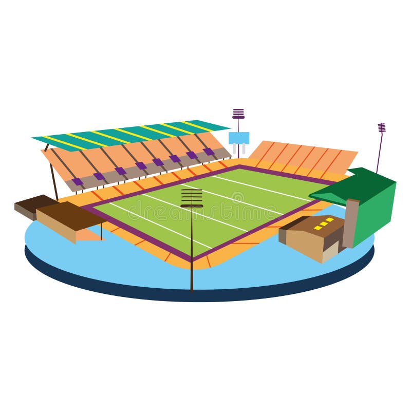 Isolated 3d Colored Soccer Stadium Stock Vector - Illustration of grass ...