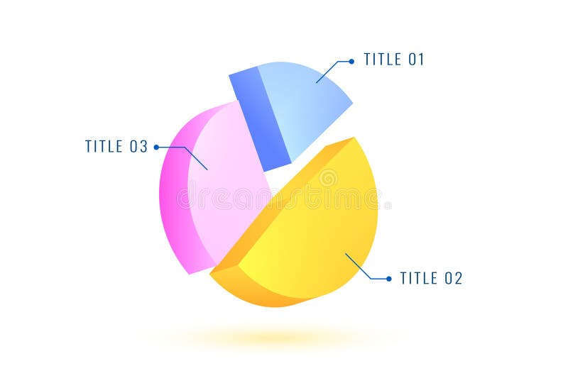 Isolated and 3d Corporate Pie Chart Graph for Economy Report Stock ...