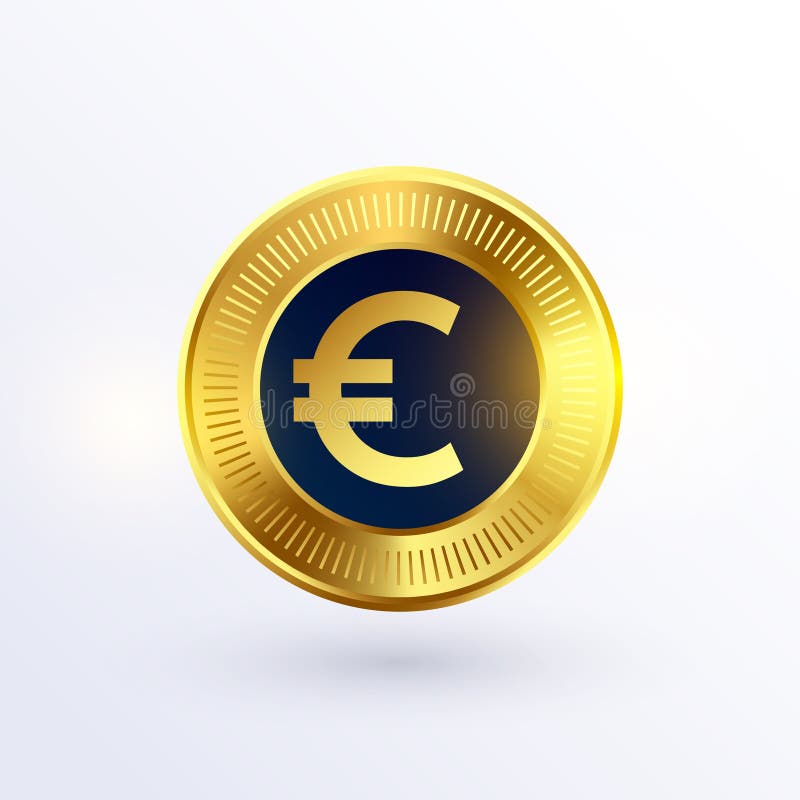 Isolated and 3d Euro Golden Coin Sign Design Stock Vector ...