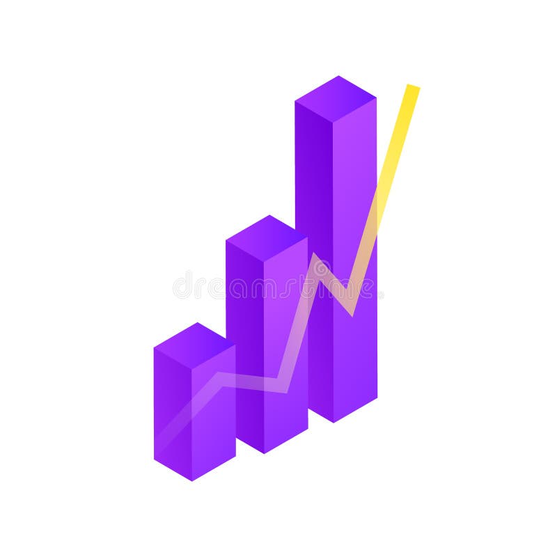Isolated 3D Graphic Chart Bar on White Background Stock Vector ...