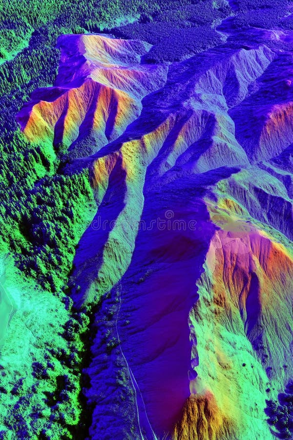 Isolated 3D LiDAR Scan Model Displaying a Mountainous Terrain with ...