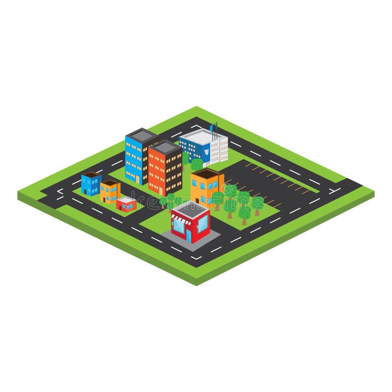 Isolated 3D megalopolis stock vector. Illustration of district - 164384748