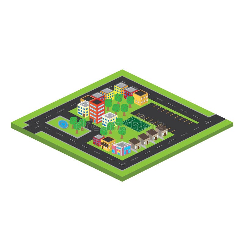 Isolated 3D megalopolis stock vector. Illustration of road - 164384835