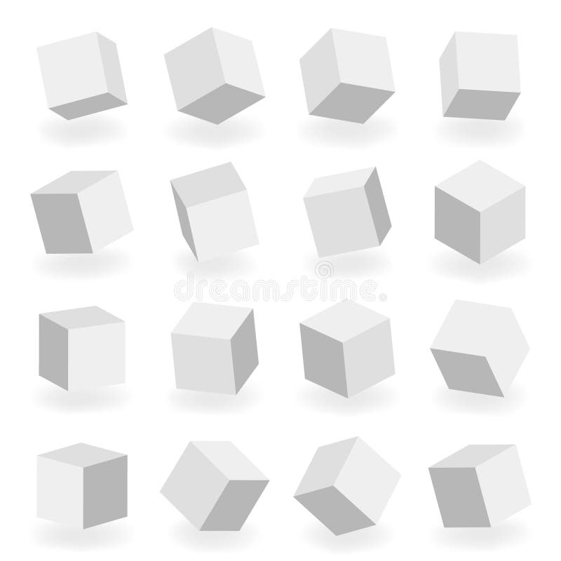 Isolated 3d Modeling Square Blocks Isometric Design Vector Illustration ...