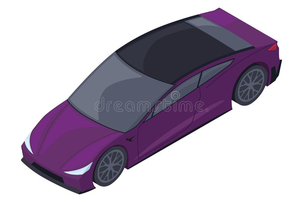 Isolated 3d Purple Racing Car Icon Stock Vector - Illustration of auto ...