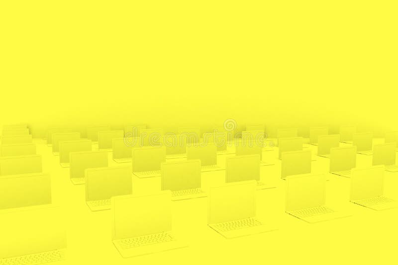 Isolated 3D Render Laptop Computer. Yellow Color ,white Background ...