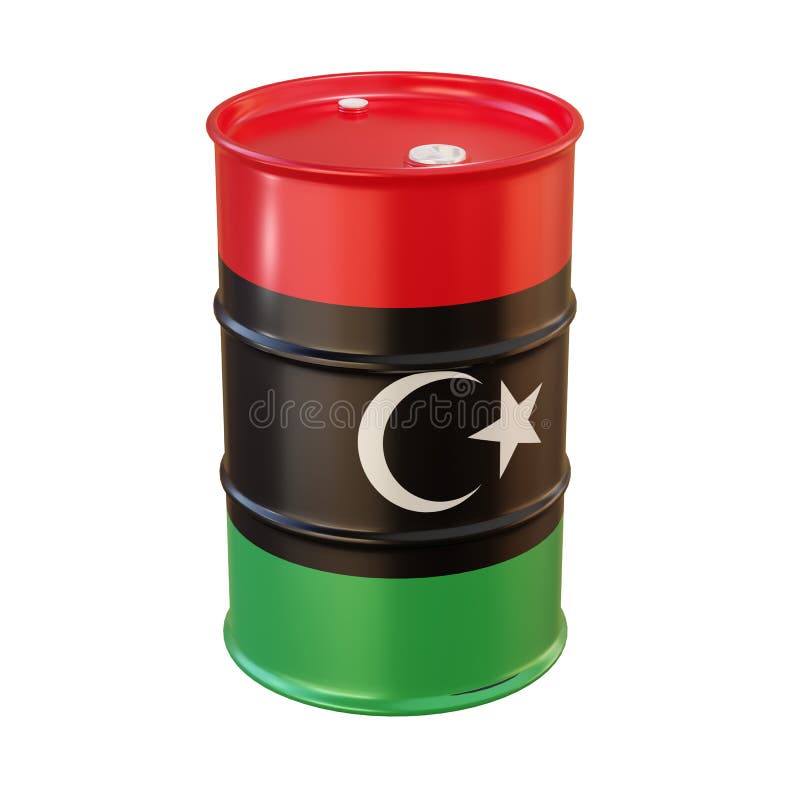 Oil barrel in Libya flag stock illustration. Illustration of drum ...