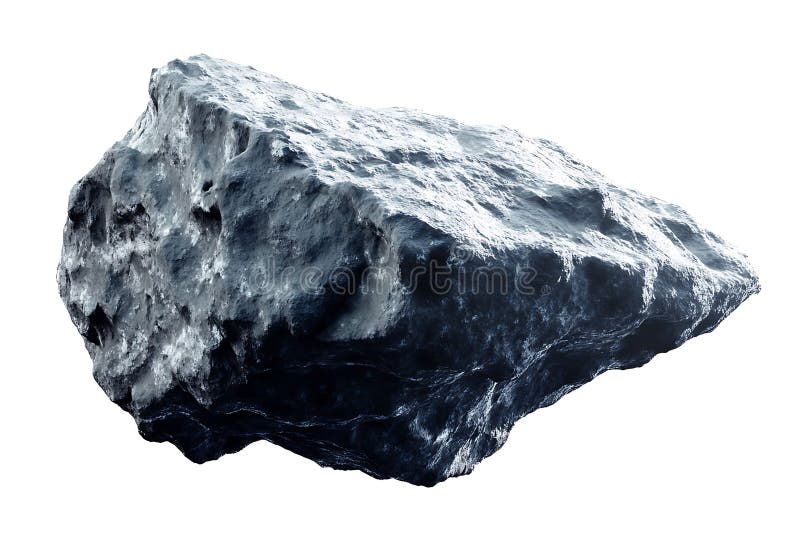 Isolated 3D Render of a Rough Grey Rock Stock Illustration ...