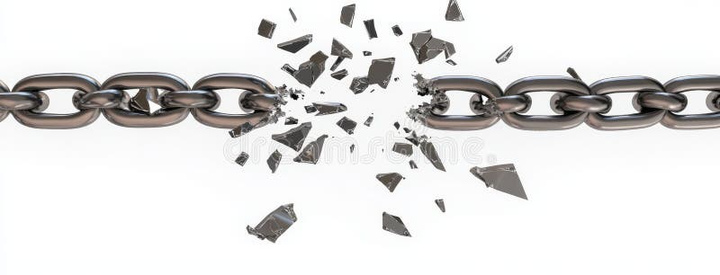 Isolated 3D Rendering of Chain Break Breaking Dividing Stock ...